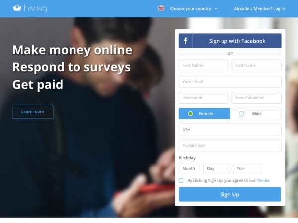 Hiving - Paid surveys - Online Money World
