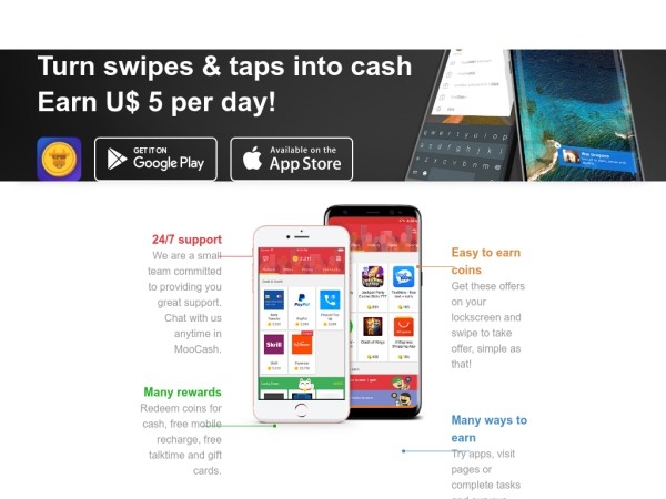 MooCash - Mobile applications to earn money - Online Money World